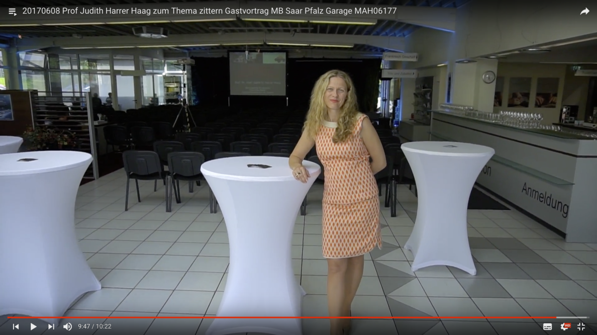 20170608 Prof Judith Harrer Haag zum Thema zittern Gastvortrag MB Saar ...